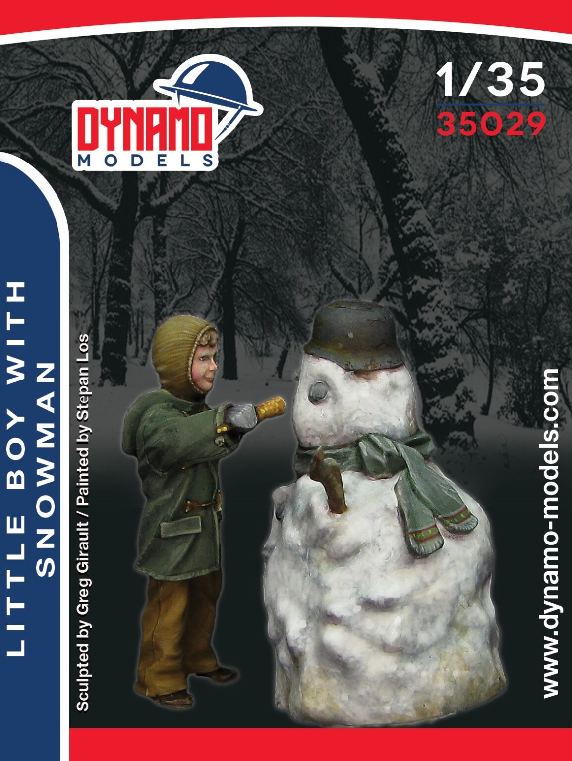 1/35 Little boy with snowman DYM-35029 - Figures Dynamo Models
